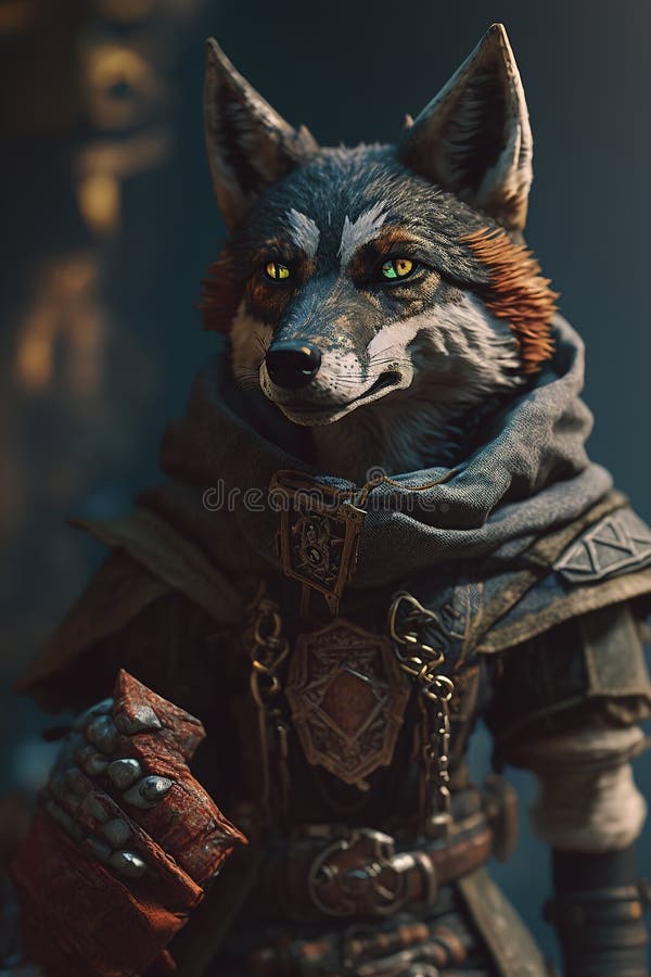 Wolf Character with RPG Game Model Stock Illustration - Illustration of ...