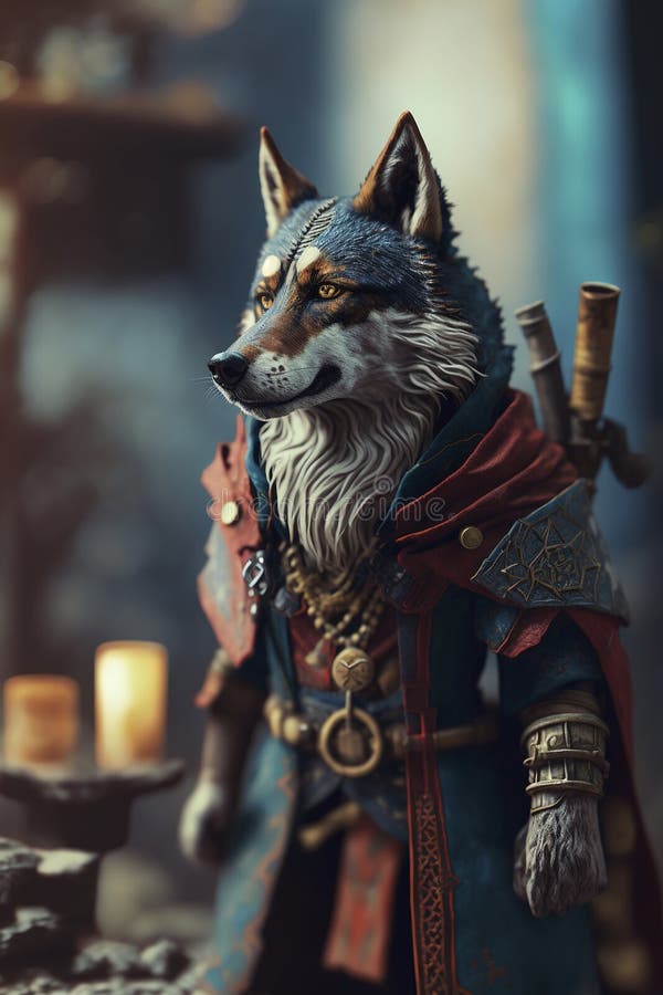 Wolf Character with RPG Game Model Stock Illustration - Illustration of ...