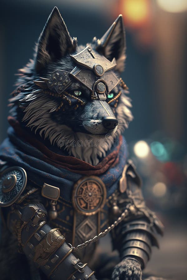 Wolf Character with RPG Game Model Stock Illustration - Illustration of ...
