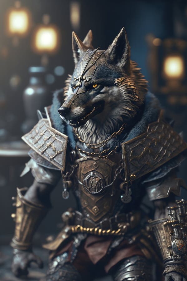 Wolf Character with RPG Game Model Stock Illustration - Illustration of ...