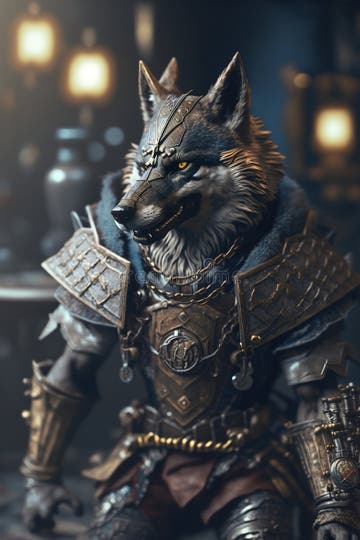 Wolf Character with RPG Game Model Stock Illustration - Illustration of ...