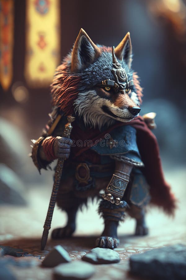 Wolf Character with RPG Game Model Stock Illustration - Illustration of ...
