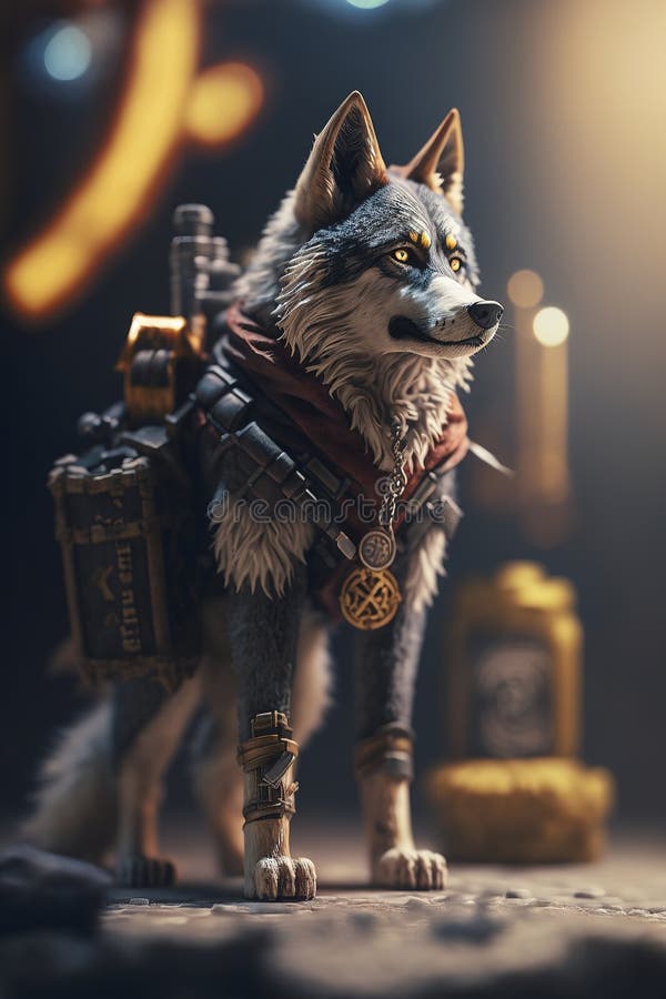 Wolf Character with RPG Game Model Stock Illustration - Illustration of ...
