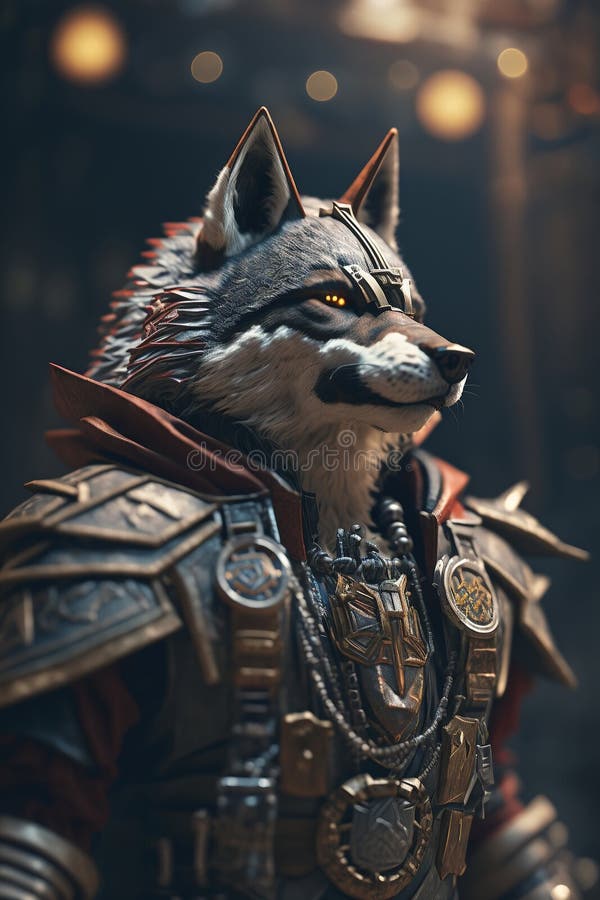 Wolf Character with RPG Game Model Stock Illustration - Illustration of ...