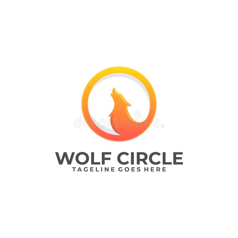 Wolf and Circle Vector Logo Design Stock Illustration - Illustration of ...