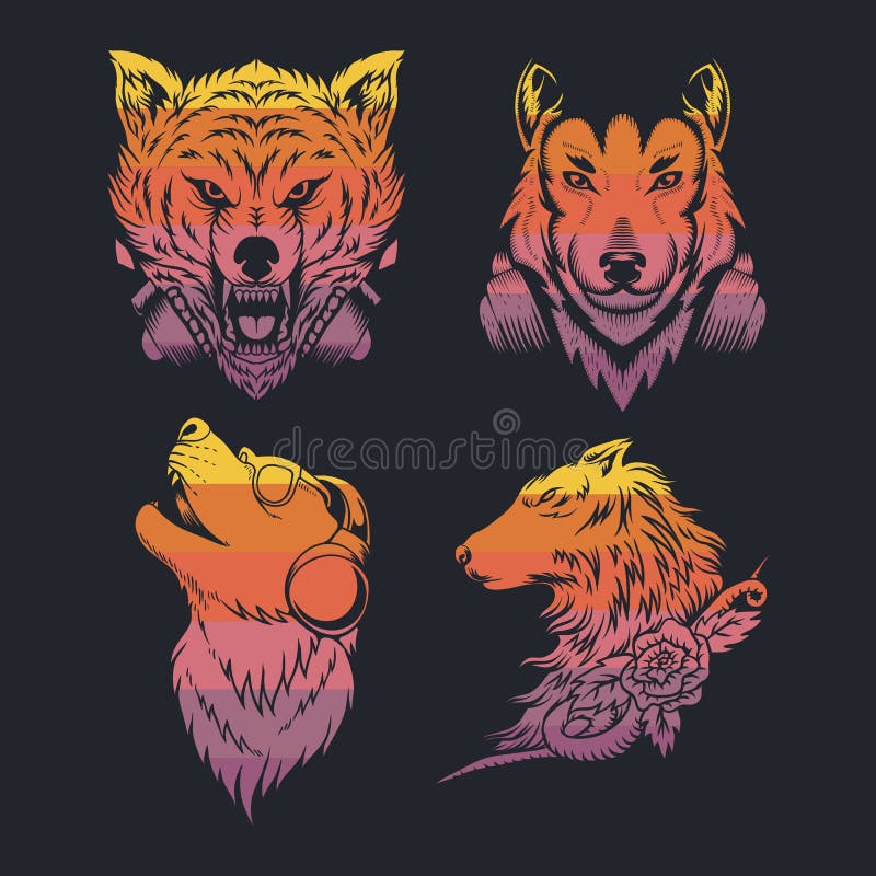 Wolf Growling Drawing Front