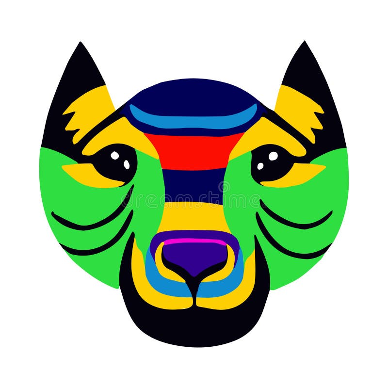 Wolf Colorful Mask Cartoon Character Isolated on White Background Stock ...