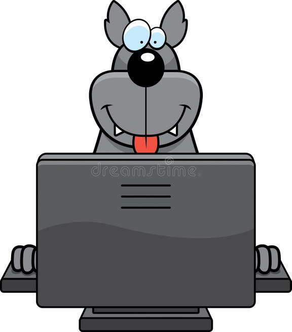 Wolf Computer stock vector. Illustration of computer - 14503926