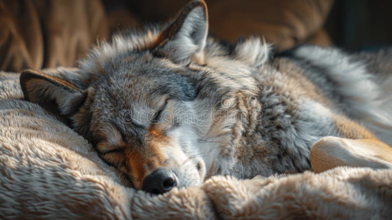 Wolf on couch stock image. Image of couch, home, generated - 376394999