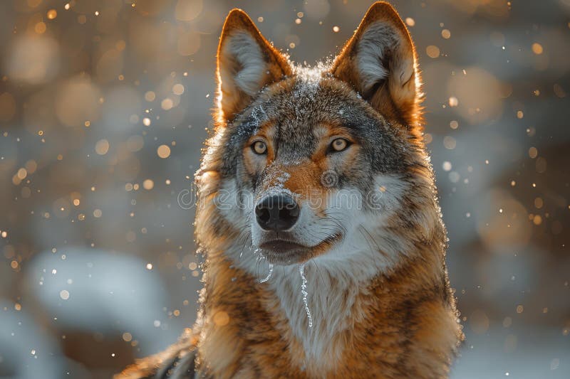 A Wolf Cries Out in a Snowy Cold Area, High Quality, High Resolution ...