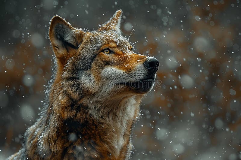 A Wolf Cries Out in a Snowy Cold Area, High Quality, High Resolution ...