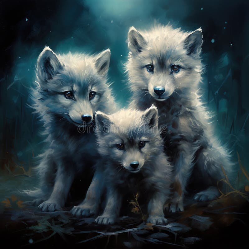 Wolf cubs stock illustration. Illustration of nature - 293692234