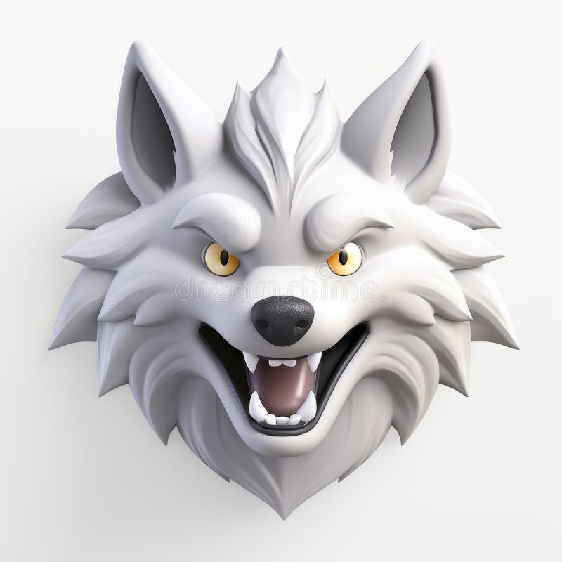 Wolf 3d Icon: Cartoon Clay Material with Nintendo Isometric Spotlight ...