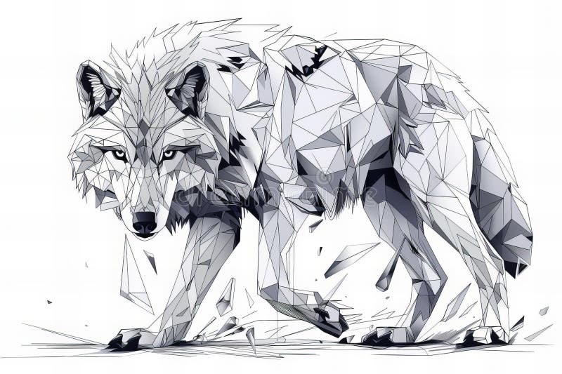 Wolf Design Isolated Black and White Icon Illustration Isolated ...