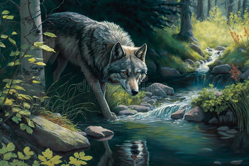 Wolf Drinking Stock Illustrations – 431 Wolf Drinking Stock ...
