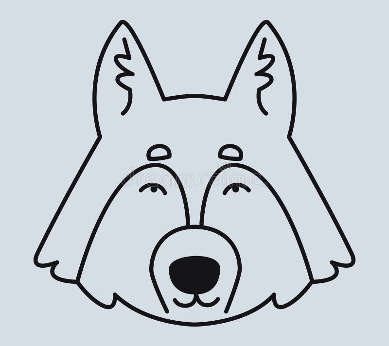 Wolf face in doodle style. stock vector. Illustration of simple - 283145982