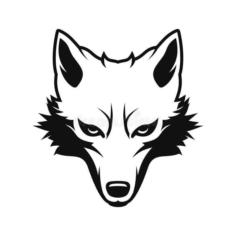 Wolf Face for Logo on White Background. Vector Stock Illustration ...