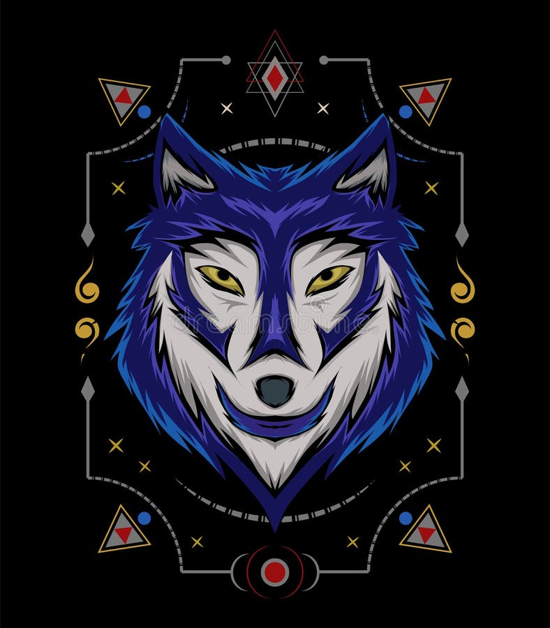 Blue Wolf Vector Illustration, Head Wolves Stock Illustration ...