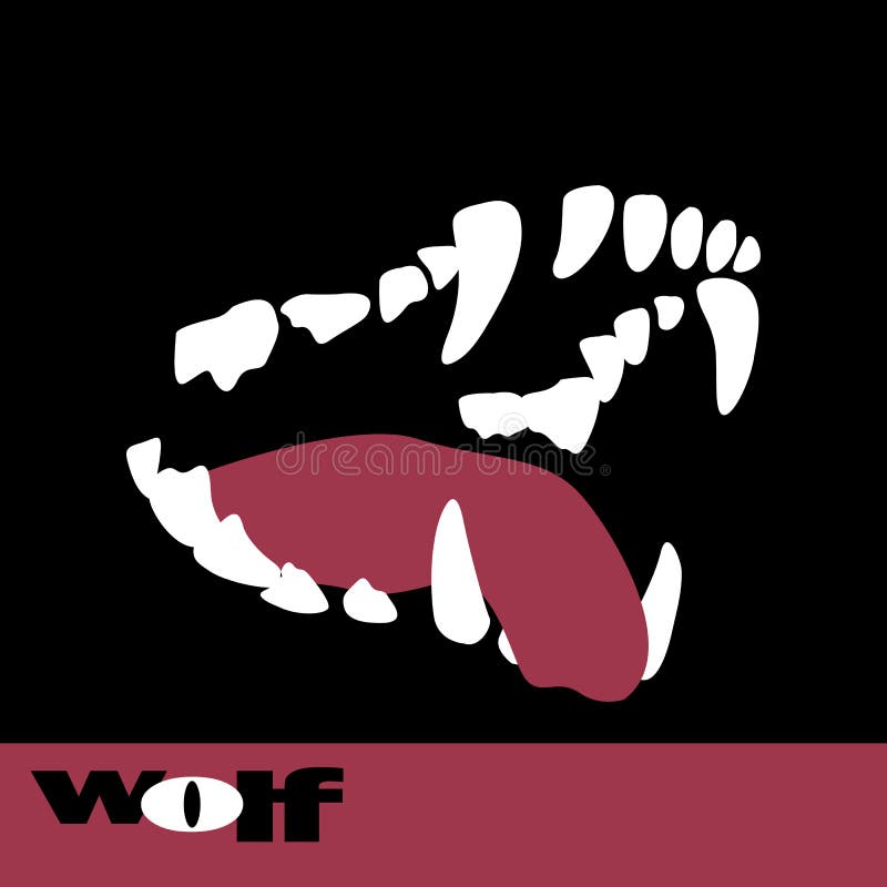 Wolf Fangs Vector Illustration Style Flat Stock Vector - Illustration ...