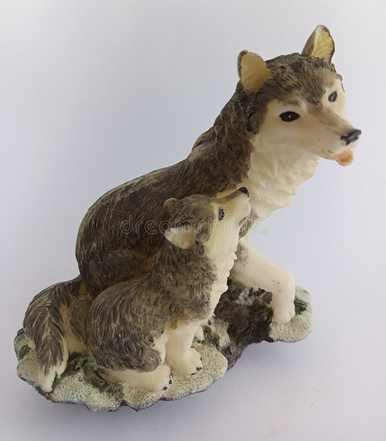 Wolf Figure Isolated on a White Background Stock Photo - Image of wolf ...