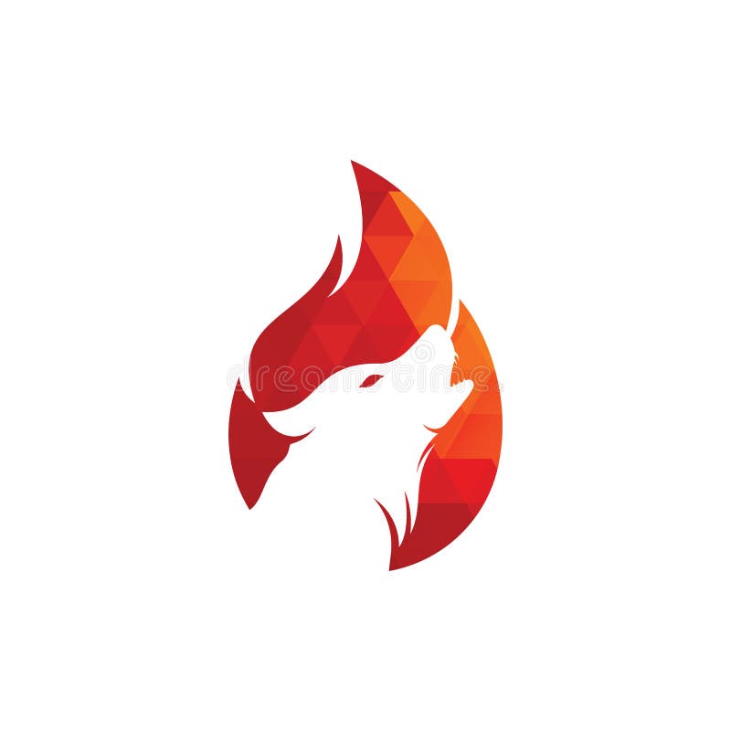 Wolf Fire Vector Logo Design Template. Stock Vector - Illustration of flame, fire: 235747925