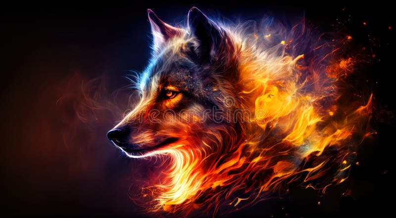 Fantasy Fire Wolf Stock Illustrations – 174 Fantasy Fire Wolf Stock ...