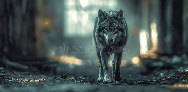 Wolf in the Forest stock illustration. Illustration of bush - 333635922