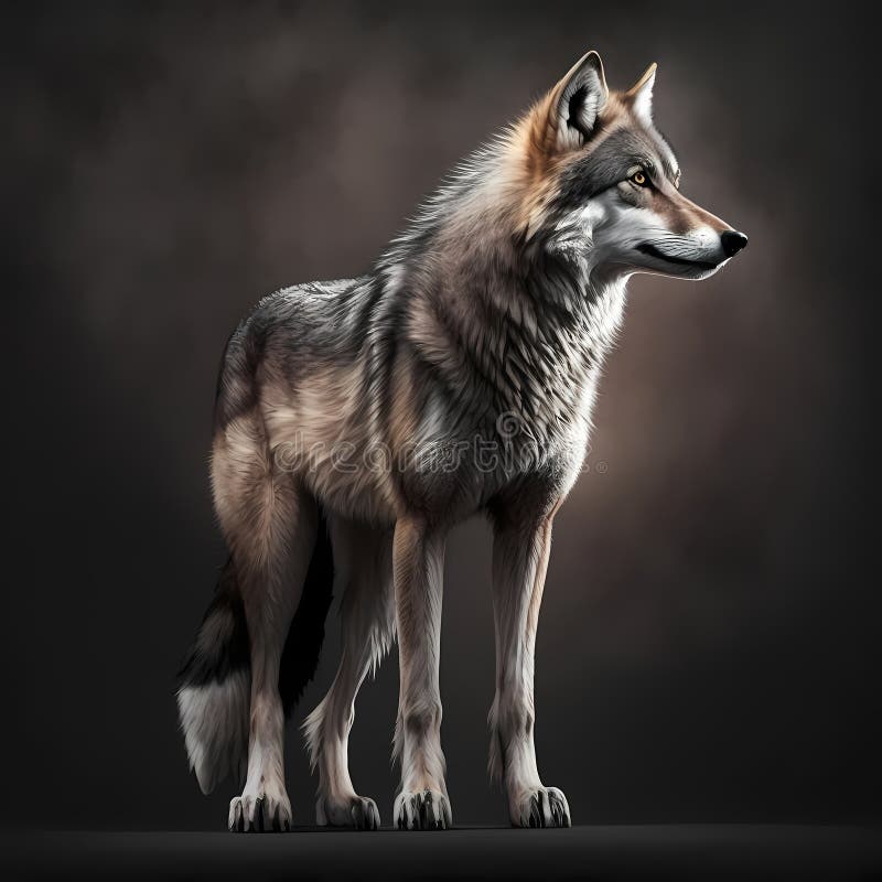 Wolf Full Body Portrait. Generative AI Stock Illustration ...