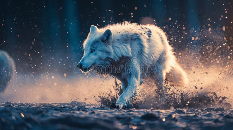 A Wolf and a Goat are Running through the Woods Stock Illustration ...