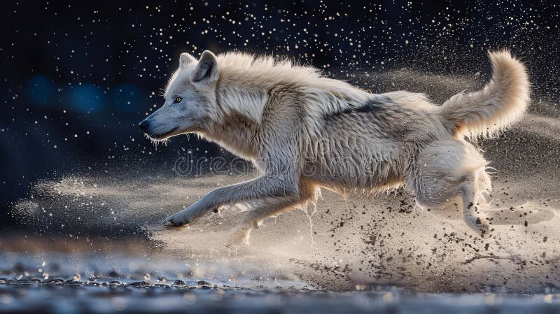 A Wolf and a Goat are Running through the Woods Stock Illustration ...