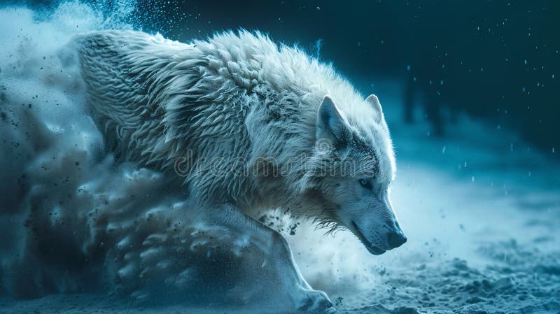 A Wolf and a Goat are Running through the Woods Stock Illustration ...