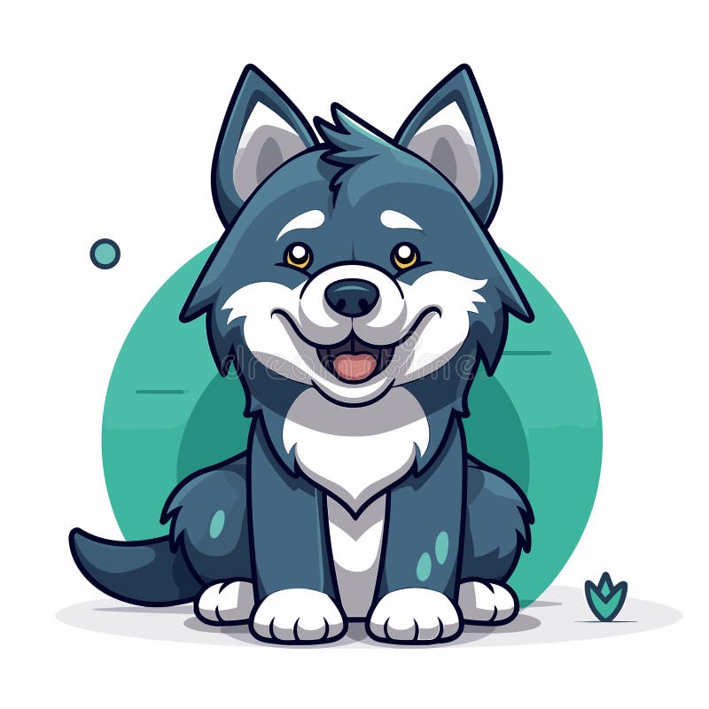 Wolf. Wolf Hand-drawn Comic Illustration. Cute Vector Doodle Style ...