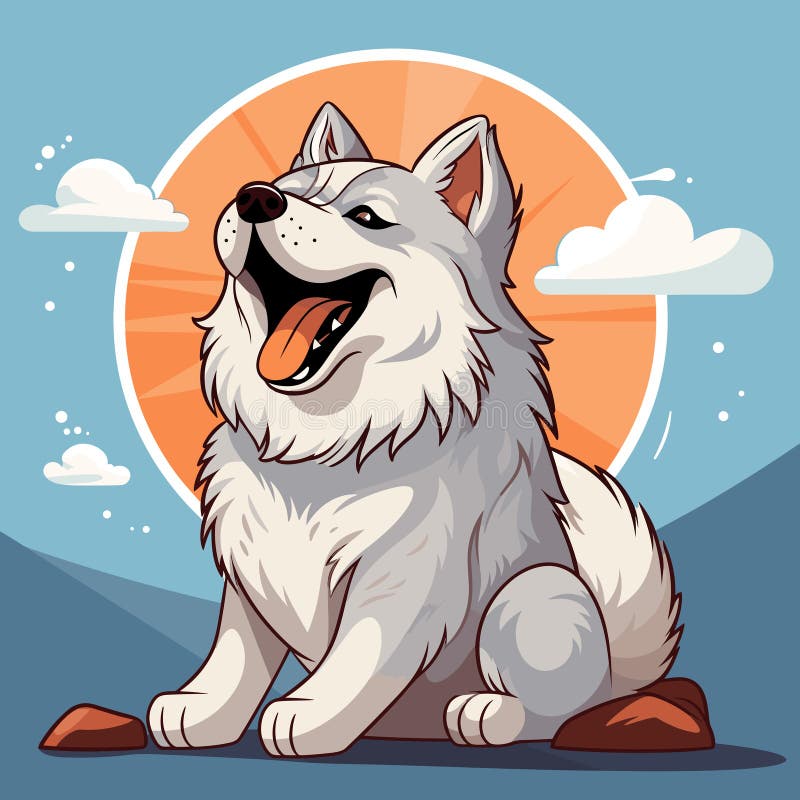 Wolf. Wolf Hand-drawn Comic Illustration. Cute Vector Doodle Style ...