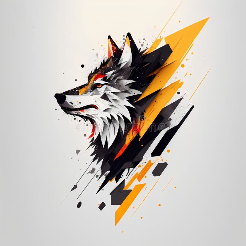 Wolf Head with Abstract Grunge Background. Vector Illustration Stock ...
