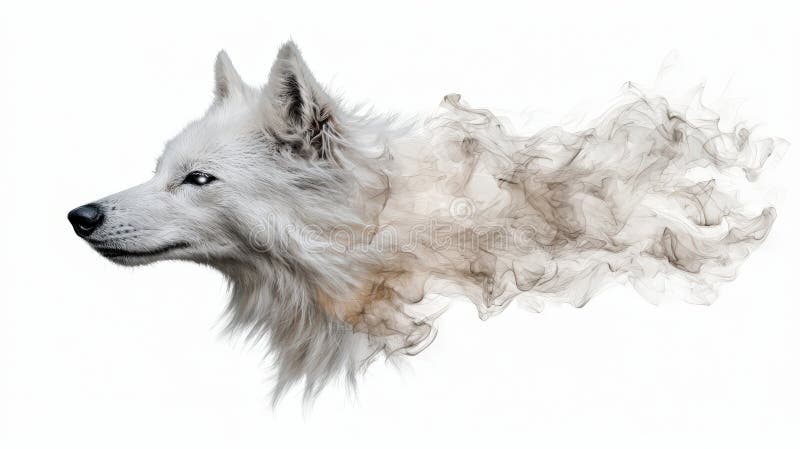 Wolf Head Abstract Smoke Effect White Isolate Background Stock ...
