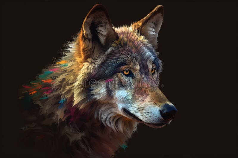 Wolf Head Animal. Generate Ai Stock Illustration - Illustration of ...
