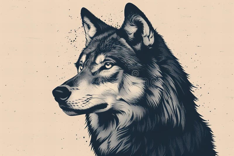 Wolf Head in Black and White Stylized Logo, High Quality, High ...