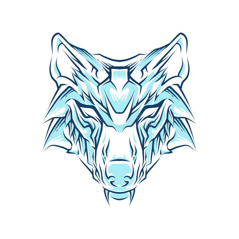 Blue wolf head stock vector. Illustration of wild, head - 277184102
