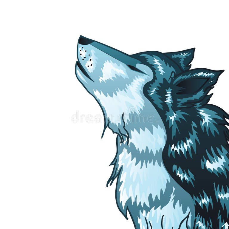 Wolf Head de urro ilustração do vetor. Ilustração de tribal - 47576393