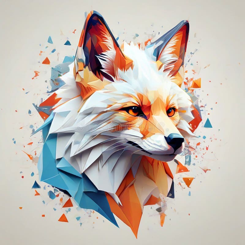 Wolf Head Design Flat Illustration with Bright Colors. Stock ...