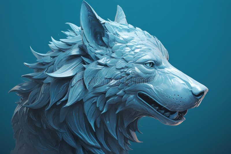 Wolf Head Drawing. Generate Ai Stock Illustration - Illustration of ...