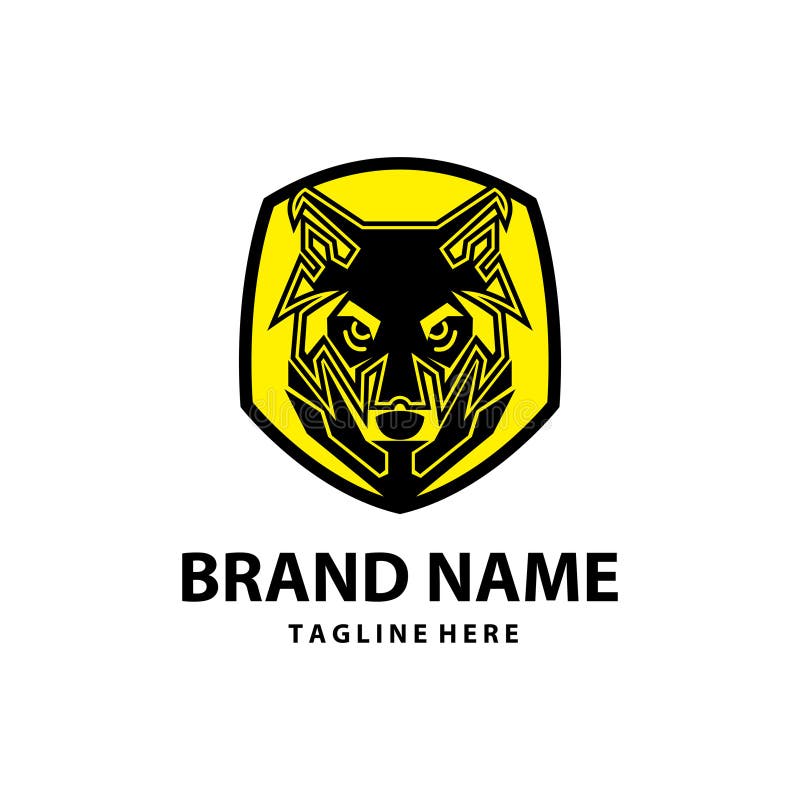 Wolf Head Emblem Technology Logo Design Stock Vector - Illustration of ...