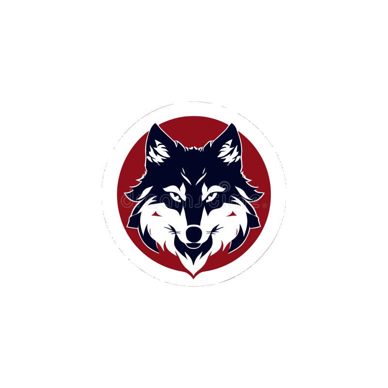 Wolf Head Logo Vector, with Simple Colors Stock Vector - Illustration ...