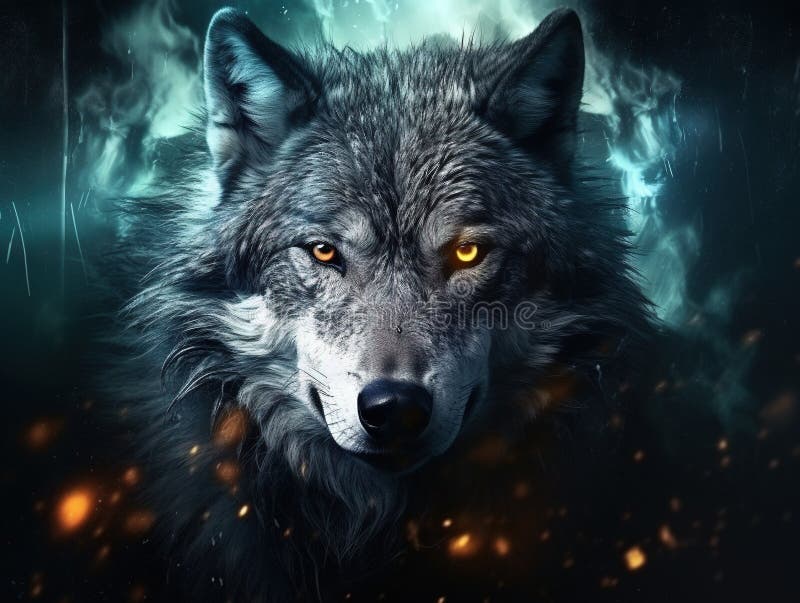 Ai Generated Illustration Wildlife Concept of Wolf Head Stock ...