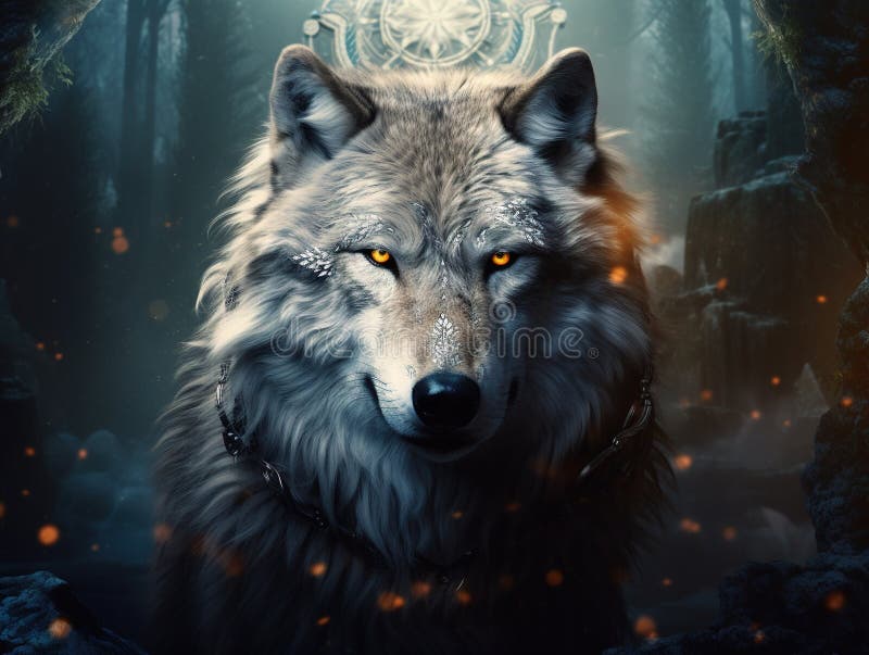 Ai Generated Illustration Wildlife Concept of Wolf Head Stock ...