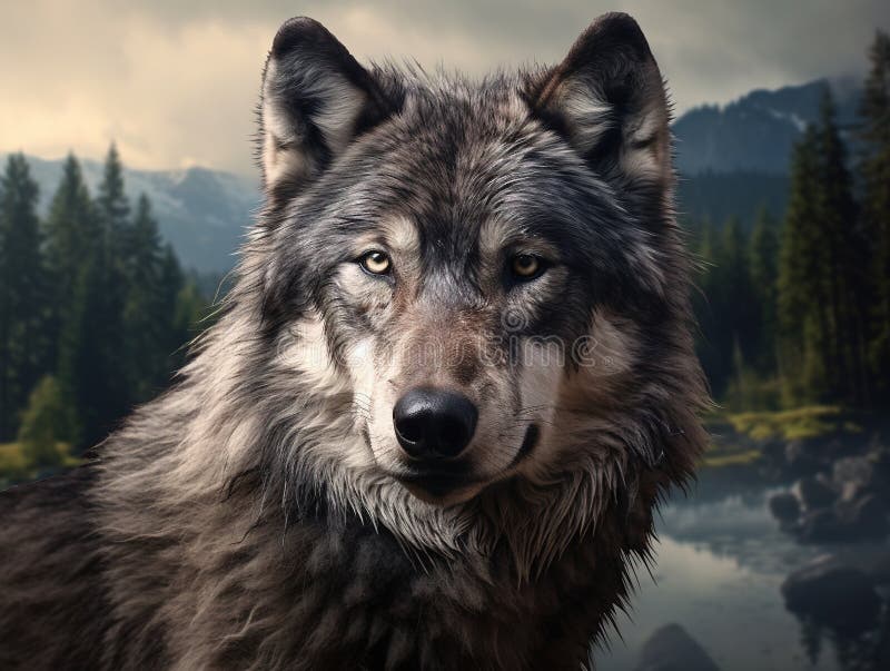 Wolf head stock illustration. Illustration of wolves - 293689850