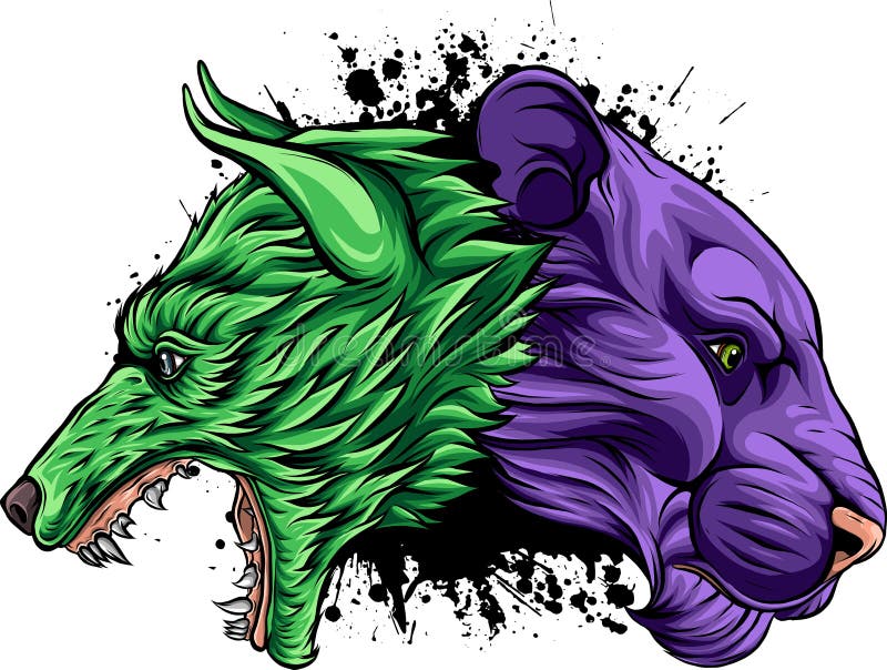 Colored Wolf Head Mascotn Vector Illustration Design Stock Vector ...