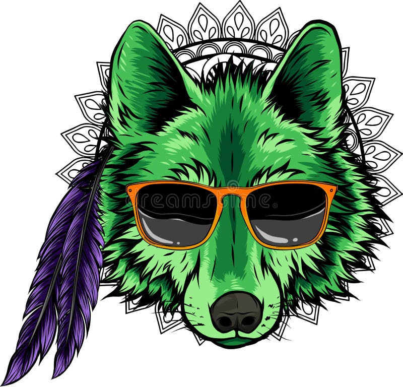 Colored Wolf Head Mascotn Vector Illustration Design Stock Vector ...