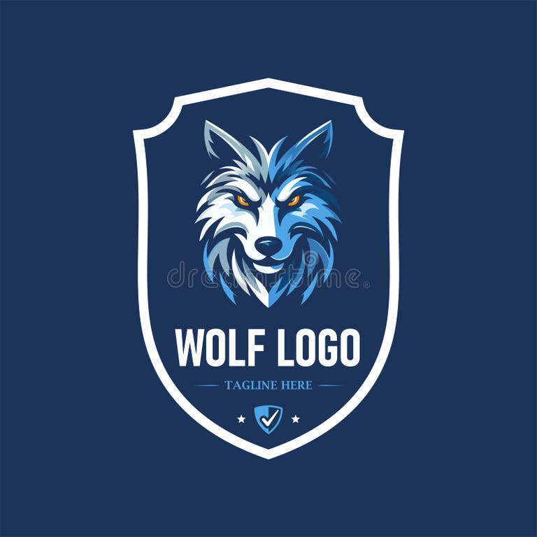 Wolf Head Shield Logo Design Template Stock Vector - Illustration of ...