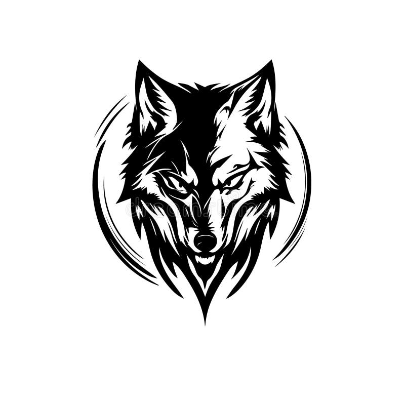 Wolf Head Silhouette Vector on a White Background. Stock Vector ...